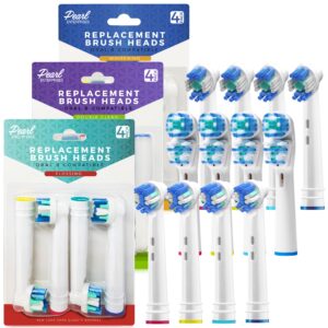 Replacement Brush Heads Compatible with Oral b Braun- 12 Electric Toothbrush Heads for Oralb- Double Clean, Floss & 3D PRO White Brushes- Fits The Kids Pro 1000 Sonic Floss, Dual, Cross, & More