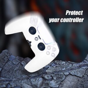 ECHZOVE PS5 Controller Skin, Anti-Slip Silicone PS5 Controller Case Cover Clear