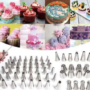 ARNISION 359PCs Cake Decorating Baking Supplies Kit, Baking Set with 66 Piping Tips, Icing Bags and Tips Set for Beginners,Baking Tools,Cupcake Decorating Kit