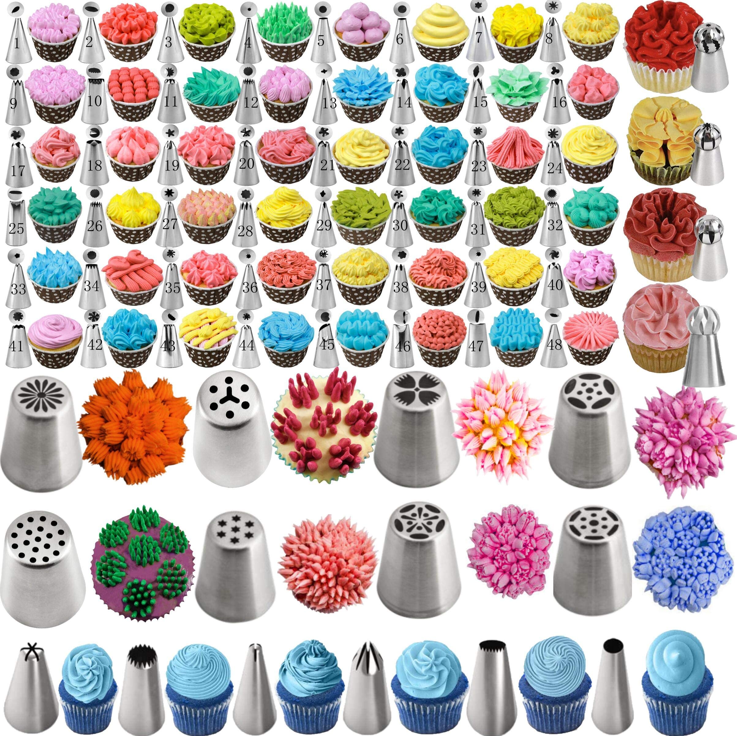 ARNISION 359PCs Cake Decorating Baking Supplies Kit, Baking Set with 66 Piping Tips, Icing Bags and Tips Set for Beginners,Baking Tools,Cupcake Decorating Kit