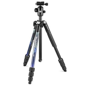 manfrotto element mii 4-section aluminum tripod with ball head, blue