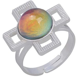 LiHan1028 16pcs Mixed Mood rings classic temperature change color mood ring lovers (Adjustable Size)