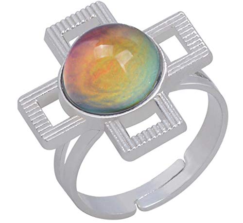 LiHan1028 16pcs Mixed Mood rings classic temperature change color mood ring lovers (Adjustable Size)