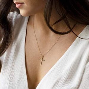 2pcs Gold Sliver Dainty Cross Necklace Simple Delicate Handmade Boho Personalized Necklace Gift