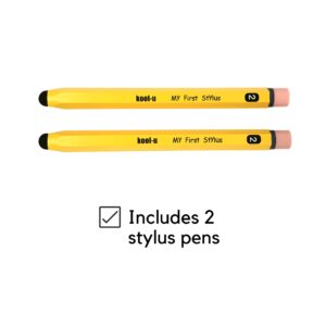 KOOL-U Stylus Pens for Kids, Hexagon Shaped Like a Real Pencil, Compatible with All Touch Screen Devices - Apple IPAD, iPhone, Samsung Galaxy Tab, Amazon Fire - 2 Pack