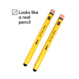 KOOL-U Stylus Pens for Kids, Hexagon Shaped Like a Real Pencil, Compatible with All Touch Screen Devices - Apple IPAD, iPhone, Samsung Galaxy Tab, Amazon Fire - 2 Pack