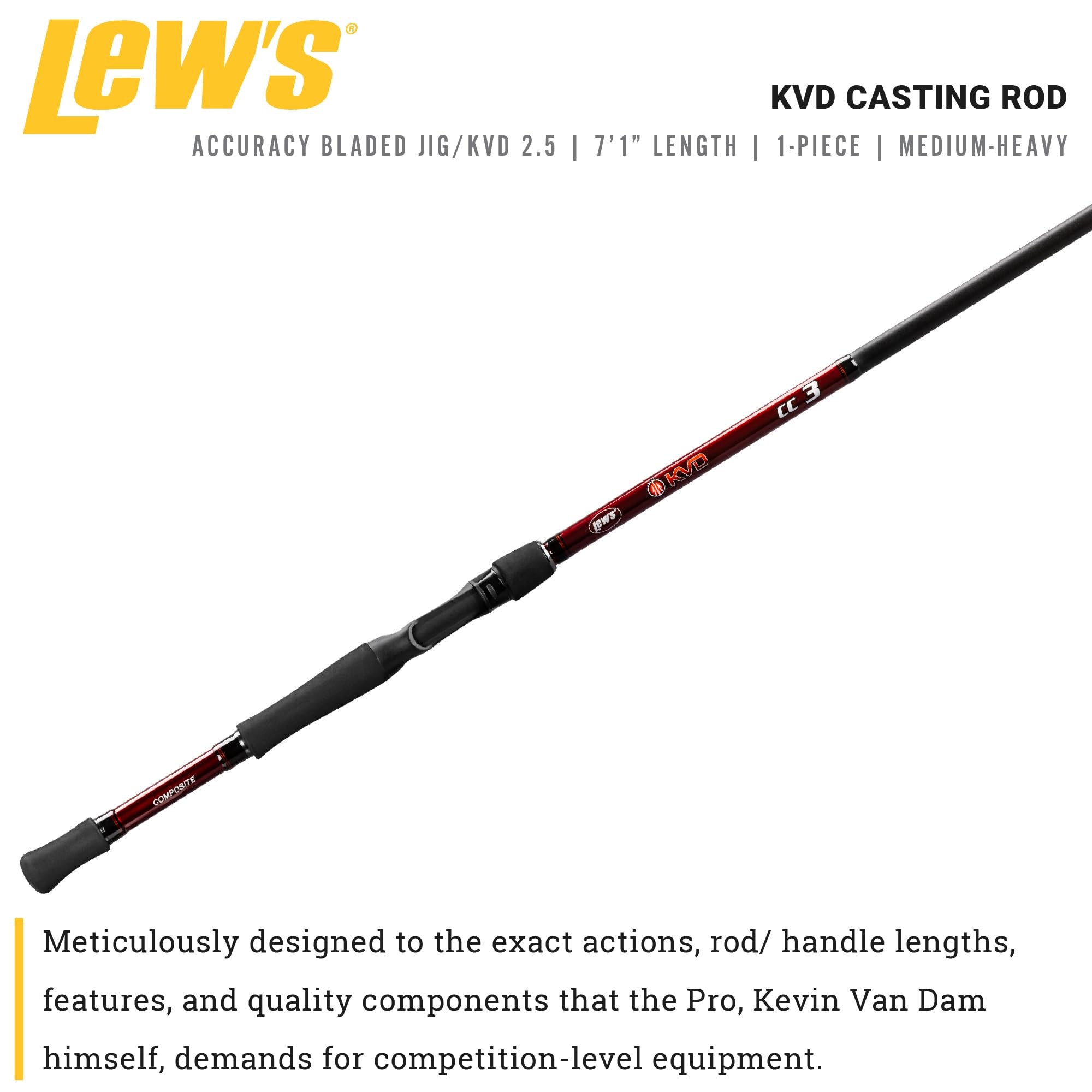 Lew's KVD Series Composite Casting 7'1" Accuracy Bladed Jig, Maroon