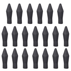 lasenersm 20 pieces rubber arrowhead soft rubber practice archery arrowhead replacement glue-on safety arrow tips for archery outdoor shooting practice and archery hunting game, black