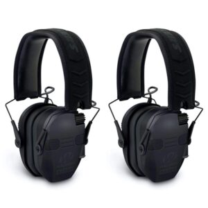 walker's razor slim electronic bluetooth hearing protection earmuffs for outdoor/indoor shooting range with nrr 23db, black, 2 pack