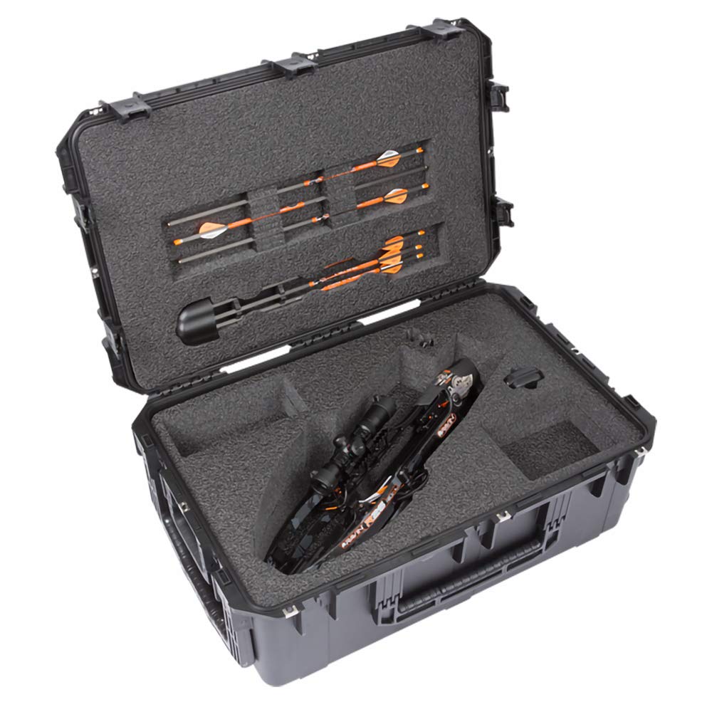 SKB iSeries Ravin R26 and R29 Heavy Duty Hard Shell Military Grade Crossbow Case with Rubber Cushion, Gasket, and Comfort Grip Handle, Black