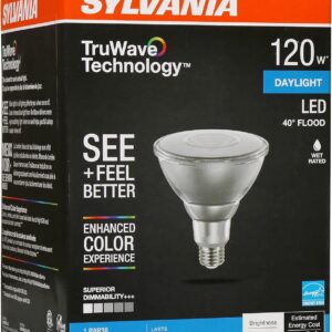 Sylvania LED TruWave Natural Series PAR38 Light Bulb, 120W Equivalent Efficient 14W, Medium Base, Dimmable, 5000K, Daylight - 1 Pack (40906)