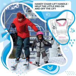 Sklon Ski and Snowboard Harness Trainer for Kids - Teach Your Child The Fundamentals of Skiing and Snowboarding - Premium Training Leash Equipment Prepares Them to Handle The Slopes (Pink Snowflake)