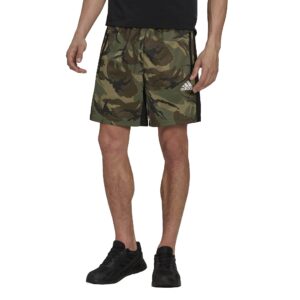 adidas men's big & tall designed 2 move camo short, orbit green/white, small/long