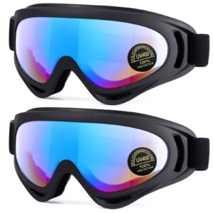 mambaout 2-pack snow ski goggles, snowboard goggles for men, women, youth, kids, boys or girls