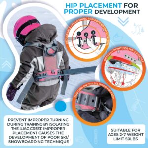 Sklon Ski and Snowboard Harness Trainer for Kids - Teach Your Child The Fundamentals of Skiing and Snowboarding - Premium Training Leash Equipment Prepares Them to Handle The Slopes (Pink Snowflake)