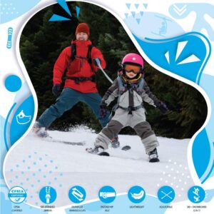 Sklon Ski and Snowboard Harness Trainer for Kids - Teach Your Child The Fundamentals of Skiing and Snowboarding - Premium Training Leash Equipment Prepares Them to Handle The Slopes (Pink Snowflake)