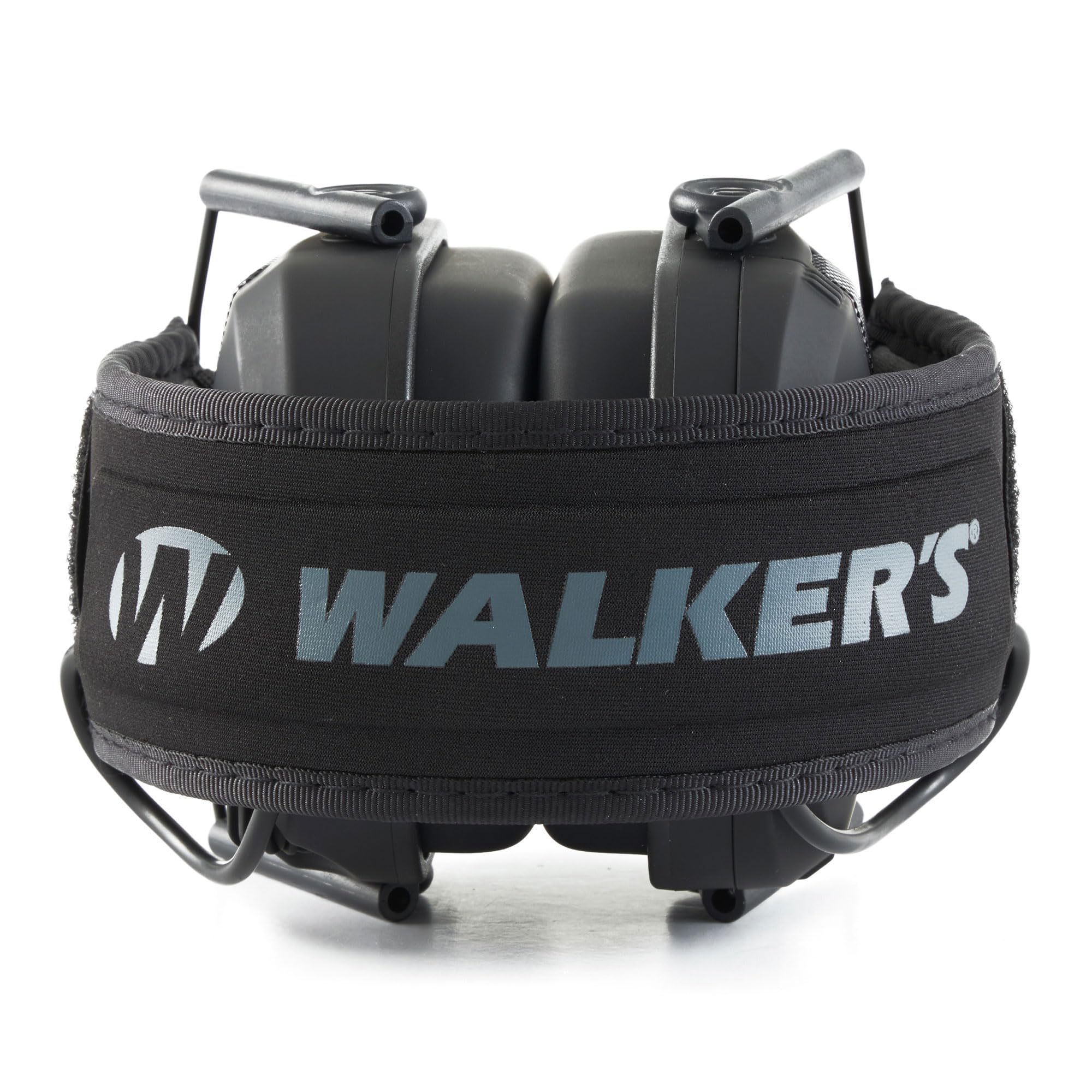 Walker's Razor Slim Shooter Electronic Hunting Folding Hearing Protection Earmuffs with 23dB NRR and Sound Amplification, Black Punisher, 2 Pack