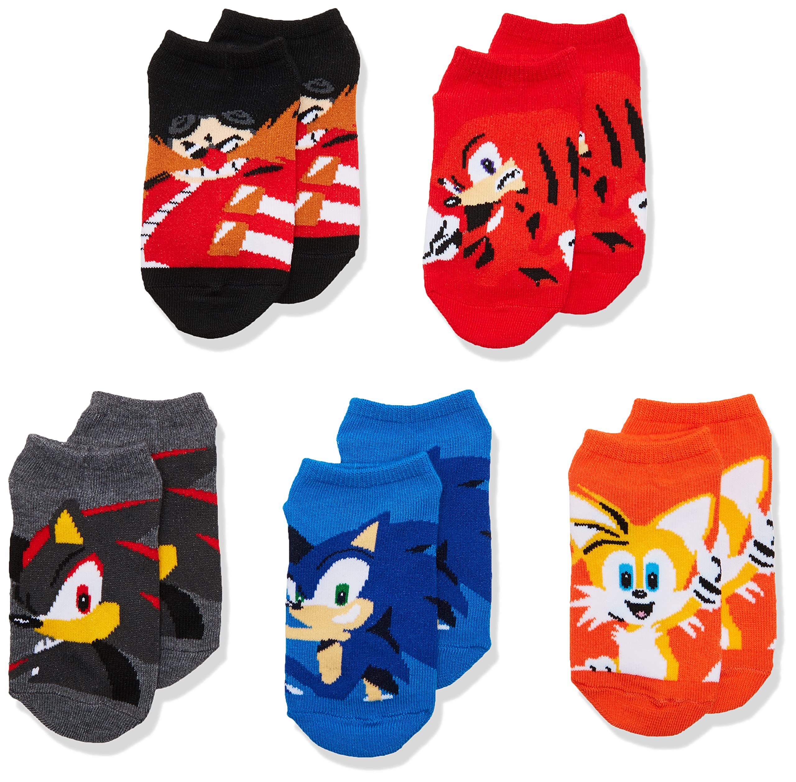 Sonic The Hedgehog Boys 5 Pack No Show Socks