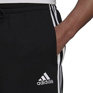 adidas Men's Essentials Fleece 3-Stripes Shorts, Black/White, Medium