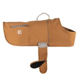 carhartt quick duck jac, pet dog vest, water repellent canvas, brown, small