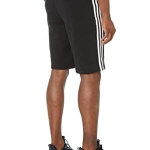 adidas Men's Essentials Fleece 3-Stripes Shorts, Black/White, Medium