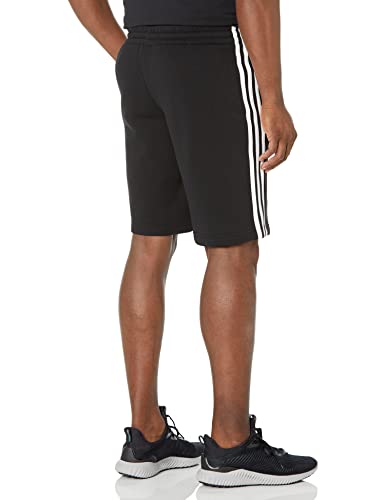 adidas Men's Essentials Fleece 3-Stripes Shorts, Black/White, Medium