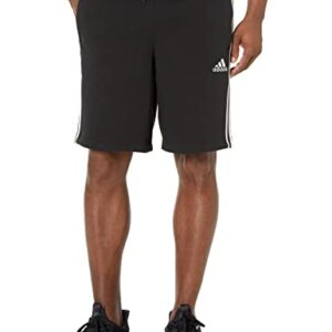 adidas Men's Essentials Fleece 3-Stripes Shorts, Black/White, Medium