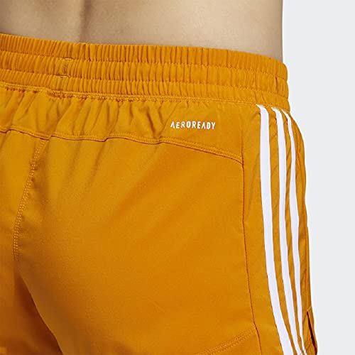 adidas Women's Pacer 3-Stripes Woven Shorts, Focus Orange/White, Medium