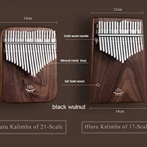 Hluru Kalimba 21 Key | Quality America Dark Walnut Wood Keyboard Thumb Piano | Calimba Musical Instruments | Professional Music Birthday Gifts