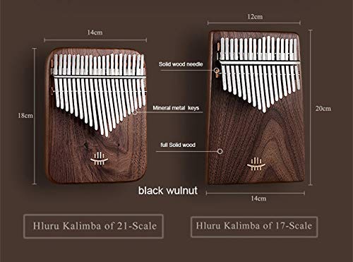 Hluru Kalimba 21 Key | Quality America Dark Walnut Wood Keyboard Thumb Piano | Calimba Musical Instruments | Professional Music Birthday Gifts