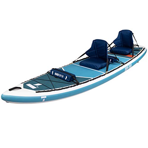 TAHE 11'6 Beach SUP-Yak 2-in-1 Tandem Inflatable Kayak + Paddle Board Complete Package,Blue