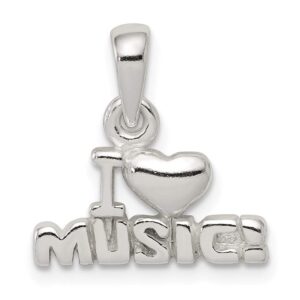 sterling silver i love music pendant qqc6118