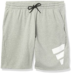 adidas men's sportswear future icons three bar shorts, medium grey heather, small