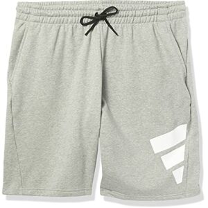 adidas Men's Sportswear Future Icons Three Bar Shorts, Medium Grey Heather, Small