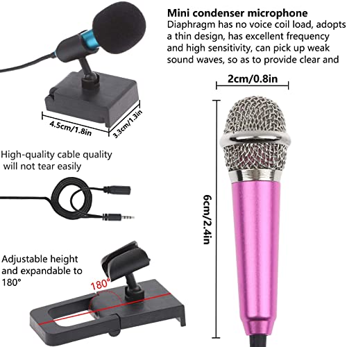 4Pcs Mini Microphone Mini Karaoke Microphone for Voice Recording, Portable Microphone Chatting and Singing Compatible with Smartphone iPhone, iPad, Laptop