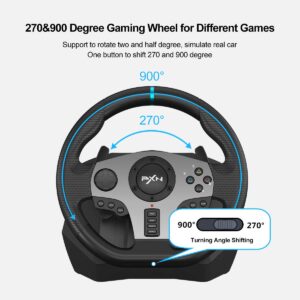 PXN Gaming Racing Wheel V9 Xbox Steering Wheel 270/900° Car Simulation with Pedal and Shifter, Paddle Shifters Driving Wheel for PS4, Xbox One, Xbox Series X|S, PC, Switch