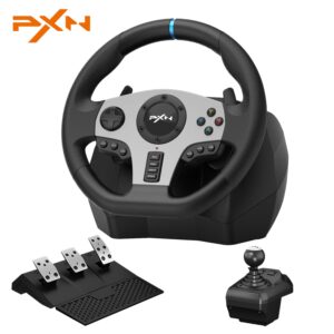 pxn gaming racing wheel v9 xbox steering wheel 270/900° car simulation with pedal and shifter, paddle shifters driving wheel for ps4, xbox one, xbox series x|s, pc, switch