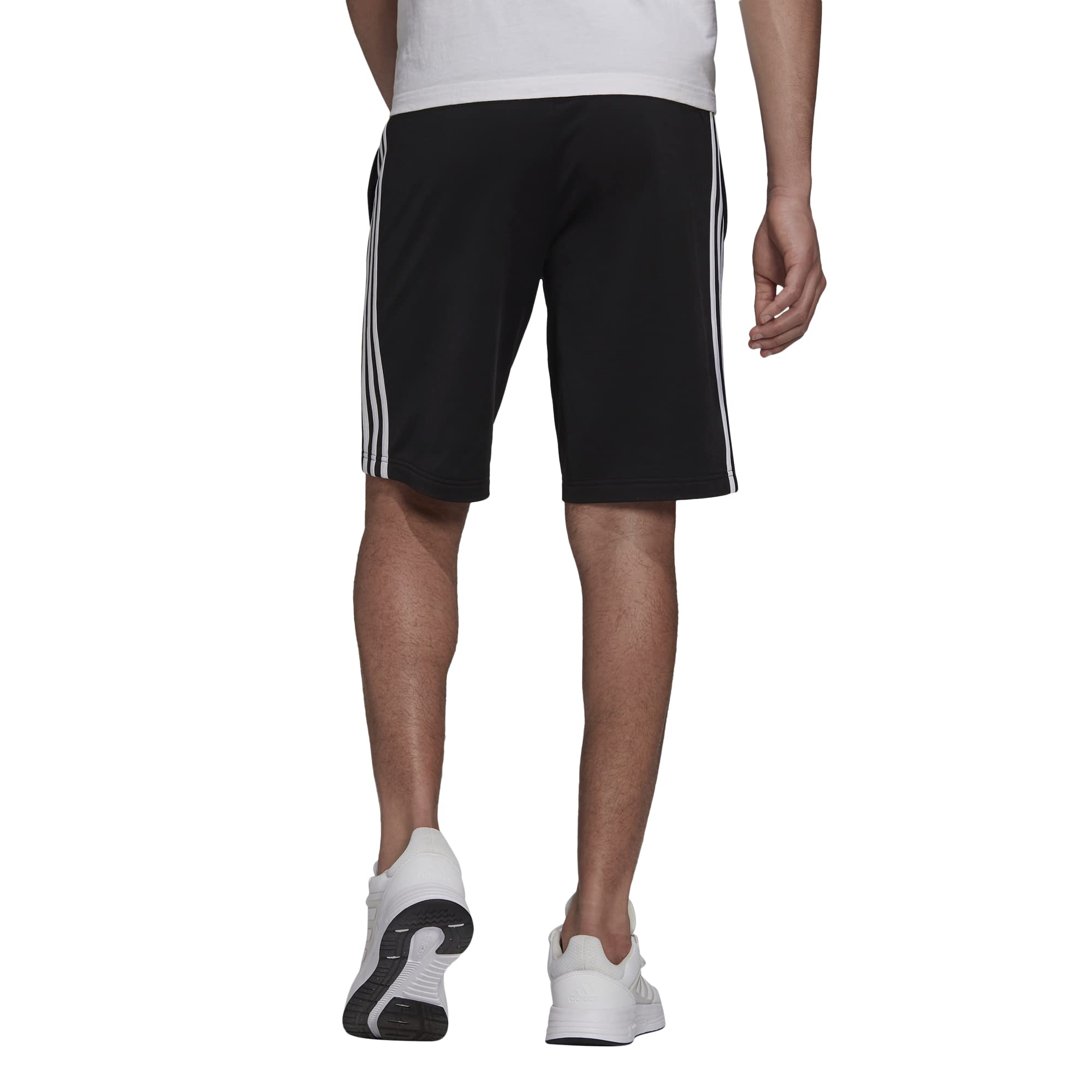 adidas Men's Warm-up Tricot Regular 3-Stripes Shorts, Black/White, Large