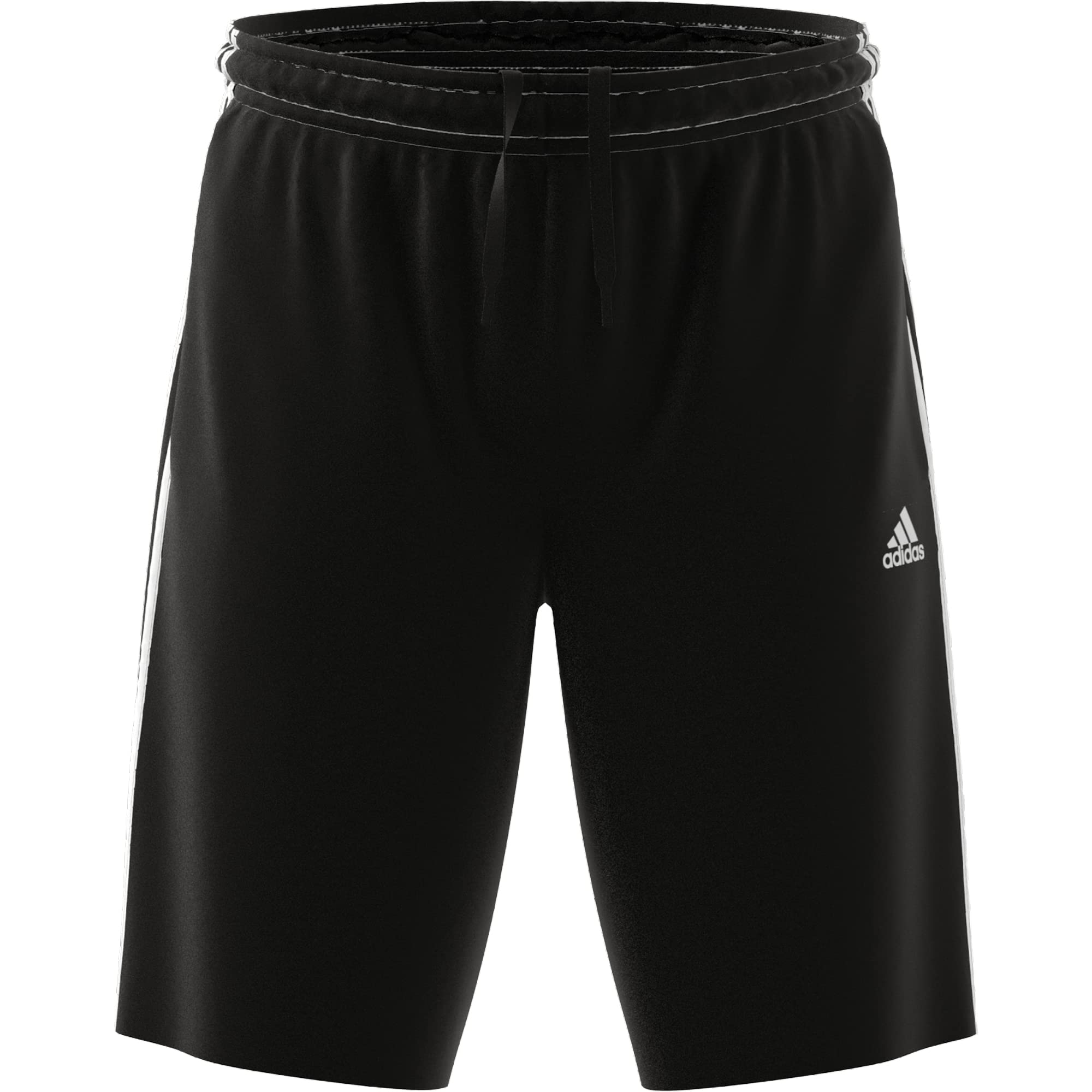 adidas Men's Warm-up Tricot Regular 3-Stripes Shorts, Black/White, Large