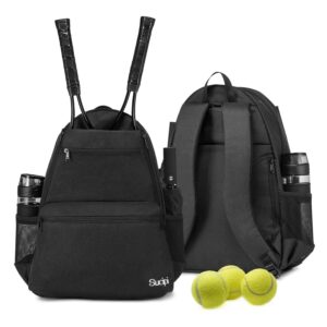 sucipi tennis bag professional tennis backpack for men and women racket bags with ventilated shoe compartment, holds 2 tennis rackets, pickleball paddles