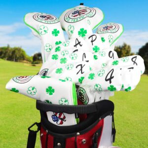 golf head covers driver fairway ut cover putter iron cover golf club protector lucky clover