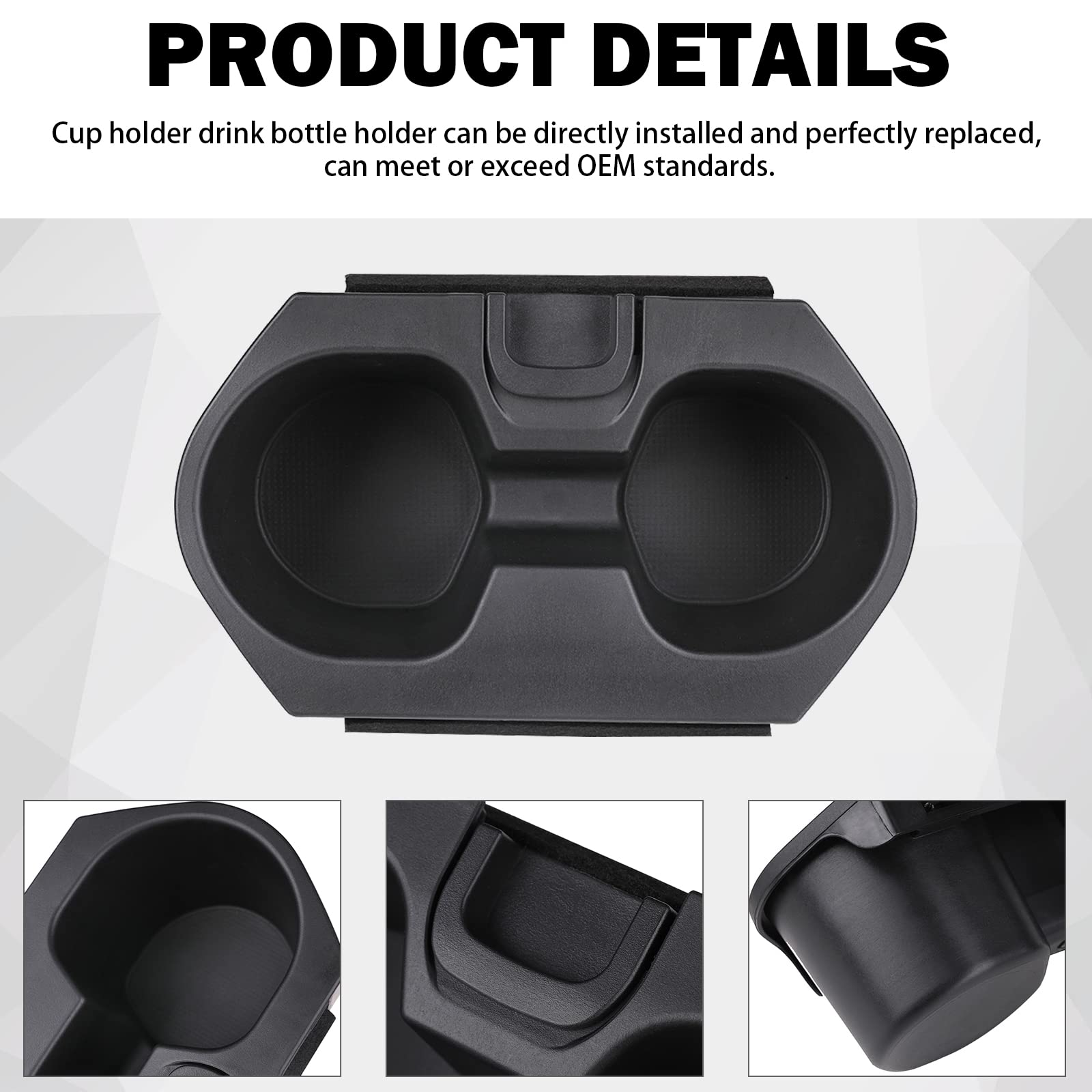 Cup Holder Insert for Honda Civic Cup Holder 2016 2017 2018 2019 2020 2021 Honda Civic Accessories Lx Ex Si Sport Hatchback Center Console Drink Cup Holder 83446-TBA-A01ZA Black