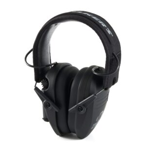 Walker's Slim Shooter Electronic Hunting Hearing Protection Earmuffs w/ 23 Decibel Noise Reduction and Sound Amplification, Black Punisher (3 Pack)