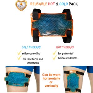 BodyMoves Thigh Support Brace plus Hot and cold ice pack Adjustable hamstring quad Compression wrap Sleeve for men and women tendinitis pulled groin muscle sprain