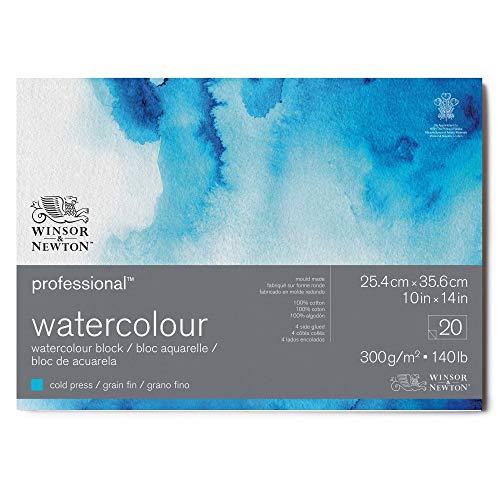 Winsor & Newton Professional Watercolor Paper Block, 10" x 14", Cold Pressed