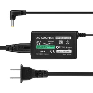 psp charger,tfseven 5v 2a ac wall charger compatiable for psp battery psp-110 sony playstation 1000 1001 psp slim & lite psp-s110 2000 2001 3000 3001 replacement ac adapter