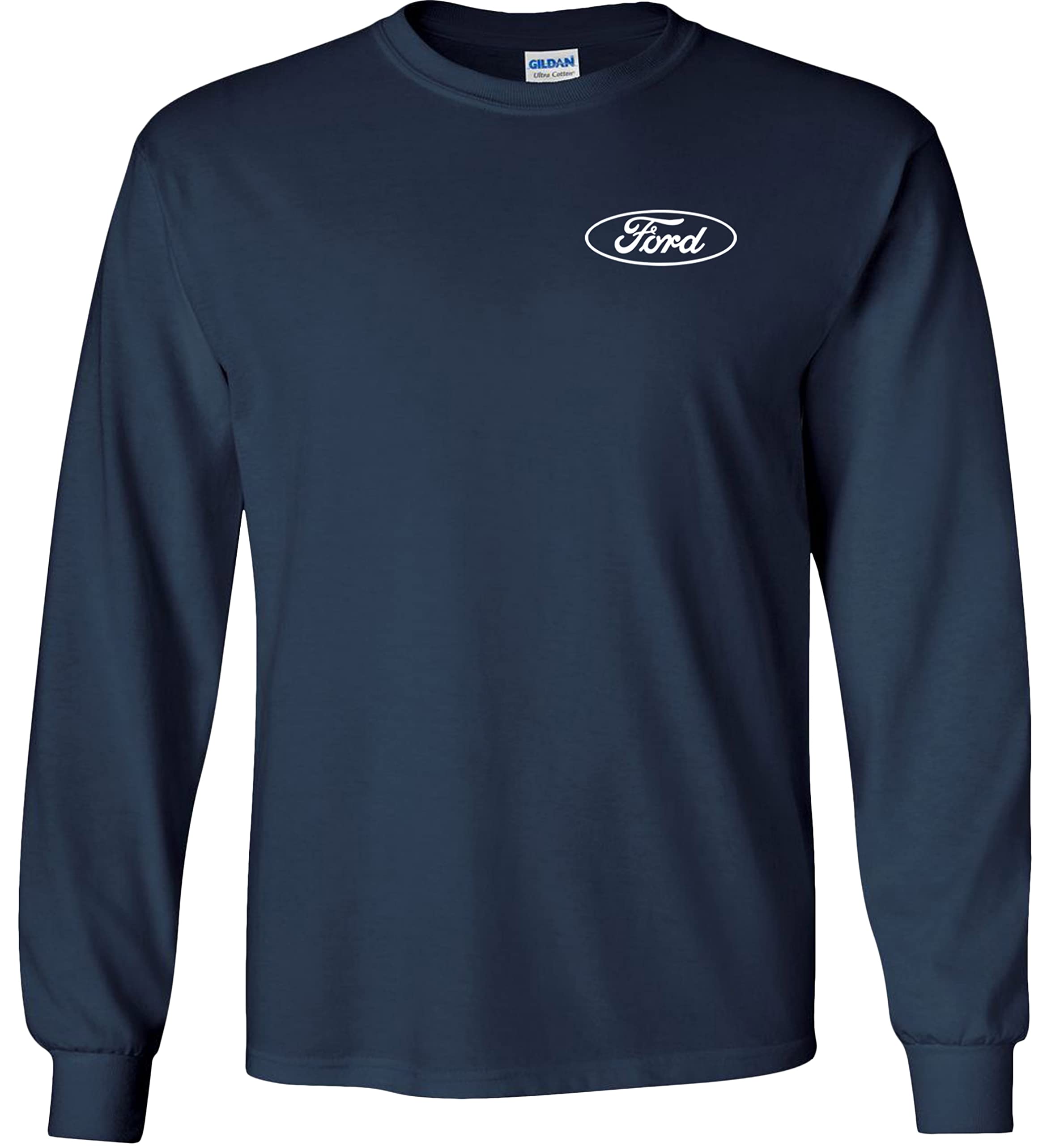 Fair Game Shelby Cobra Ford Long Sleeve Shirt Mustang White Carroll Snake Silhouette Logo-Navy-Medium