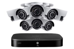 lorex 4k security camera system, ultra hd indoor/outdoor analog wired bullet cameras with motion detection surveillance, color night vision & smart home compatibility, 1tb 8 -channel dvr, 8 cameras