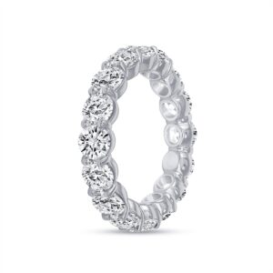 Elegant 10k White Gold 4.5 CT CZ Eternity Band (Size 11)