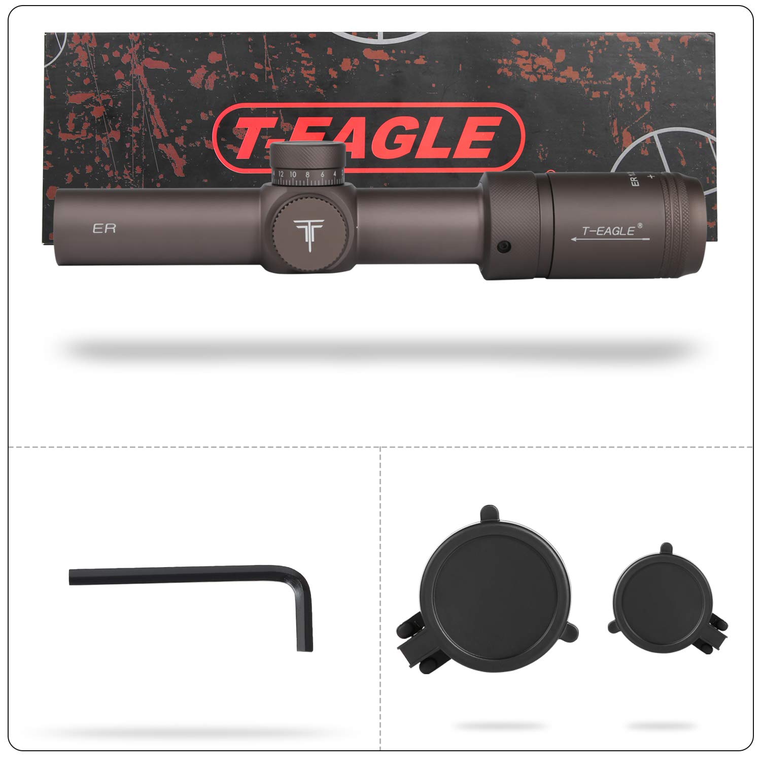 T-EAGLE Optics ER 1.2-6x24 IR SFP Hunting Riflescopes Second Focal Plane Rifle Scopes 30mm Main Tube